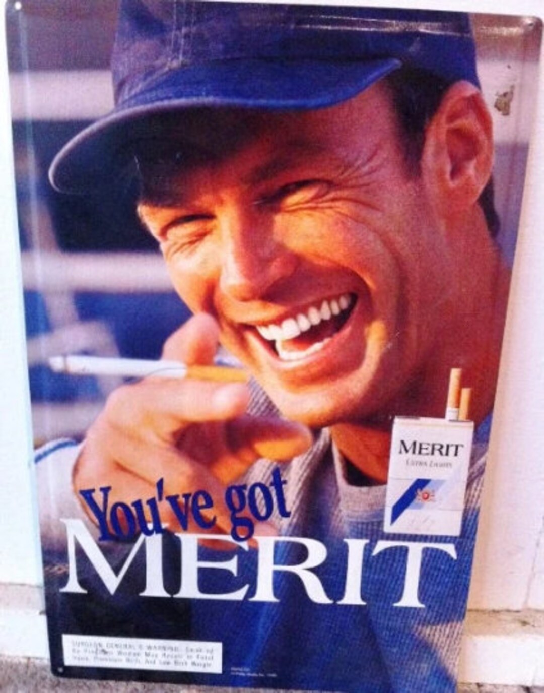 Vintage Merit Cigarette Metal Sign Advertisement 1996 New - Etsy