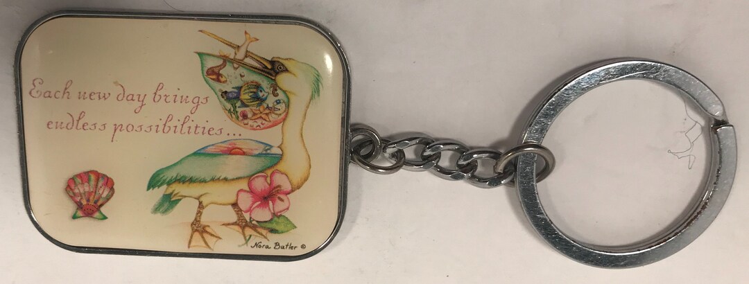 Vintage Nora Butler Art the Beachcomber Enamel Keychain Excellent ...