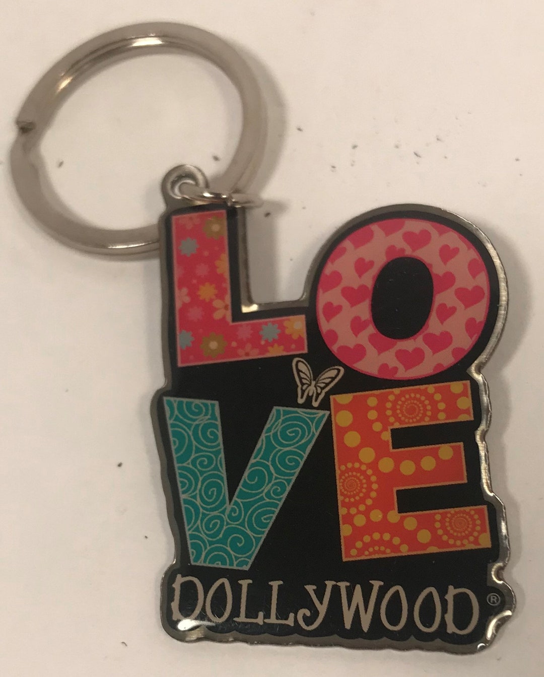 Vintage Dollywood LOVE Enameled Stainless Steel Keychain Near Mint 1990 ...
