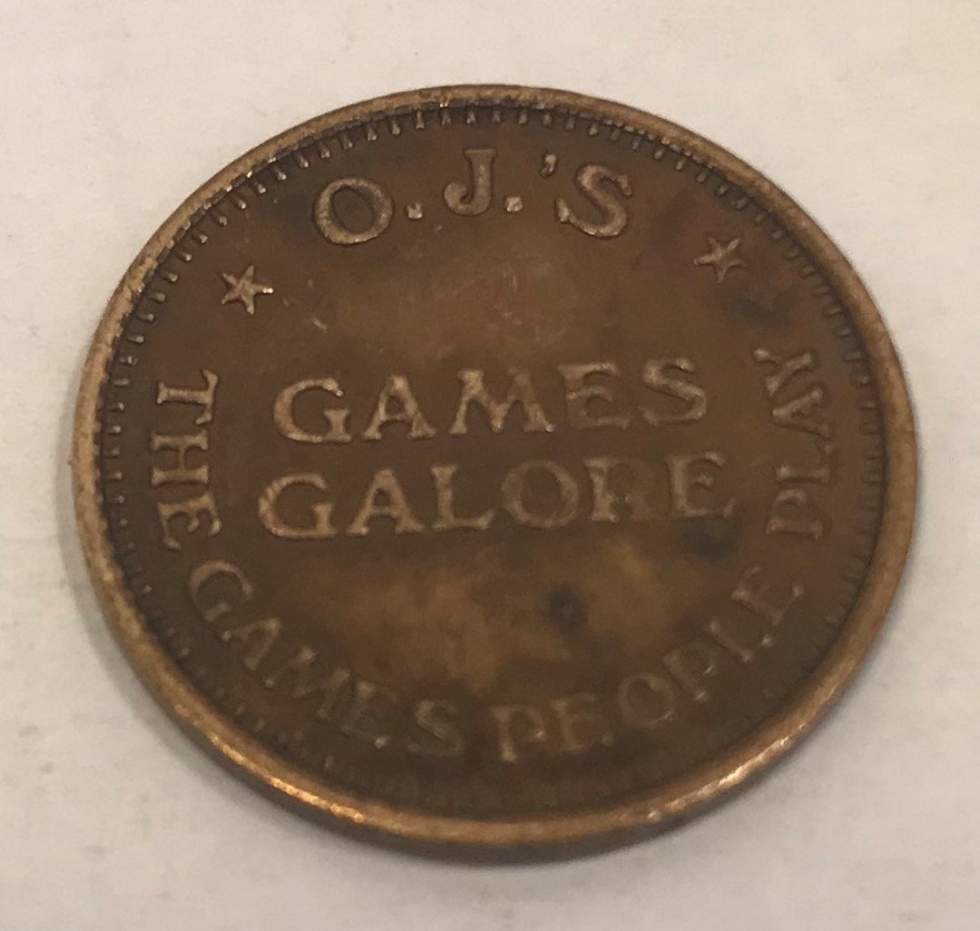 Vintage Oj's Games Galore Brass Game Token Good Condition - Etsy