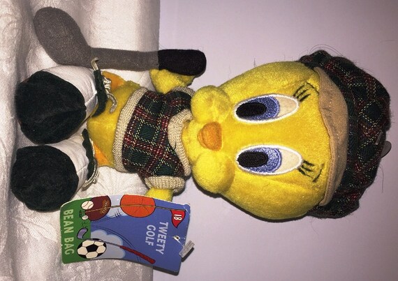 Vintage Tweety Bird Plush Beanie Golfer Warner Bros Store | Etsy