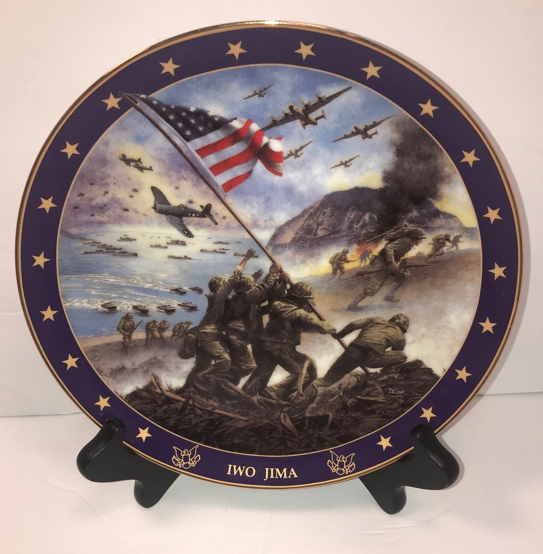 Vintage Bradford Exchange Commemorative Iwo Jima Plate by David Cook ...