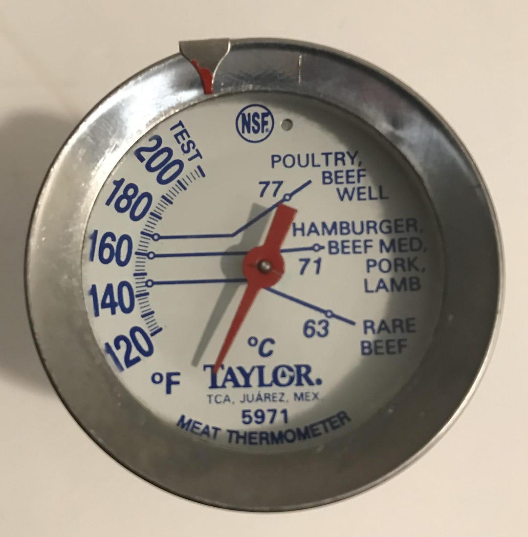 Vintage Taylor Stainless Steel Dial Meat Thermometer Model 5071 ...