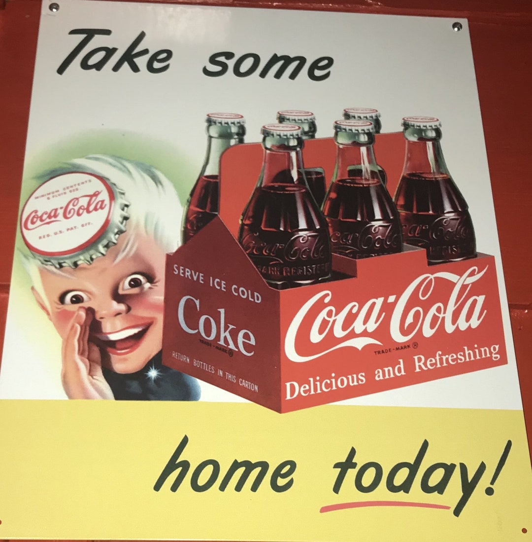 Vintage Coca Cola Sprite Boy Take Some Home Today Reproduction Tin Advertising Sign Excellent ...