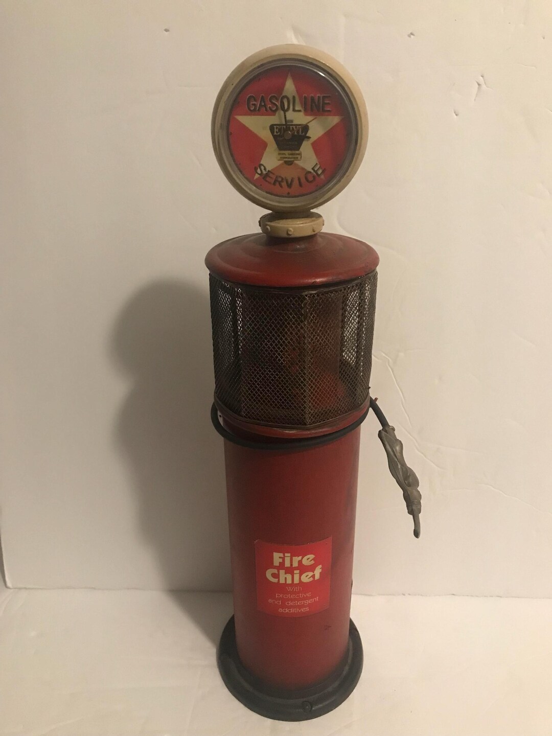 Vintage Fire Chief Gasoline Pump Clock and Bank Excellent Condition ...