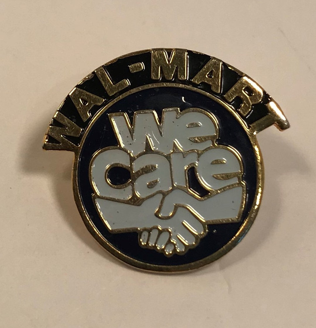 Vintage Walmart Brass and Enamel Pin Mint Condition 1990's - Etsy