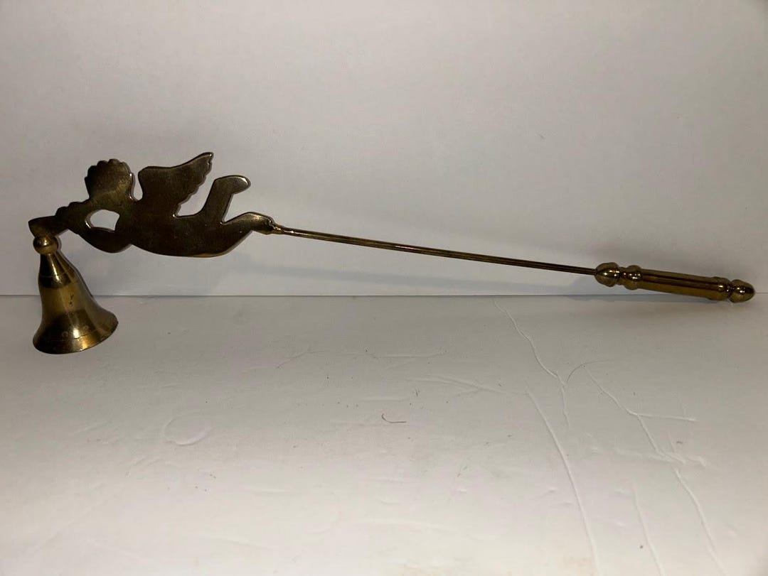 Vintage Solid Brass Long Handled Angel Candle Snuffer 16 Inch Excellent ...