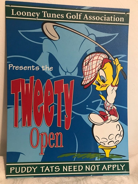 Vintage Looney Tunes Tweety Open Golf Tin Sign Mint 1997 - Etsy