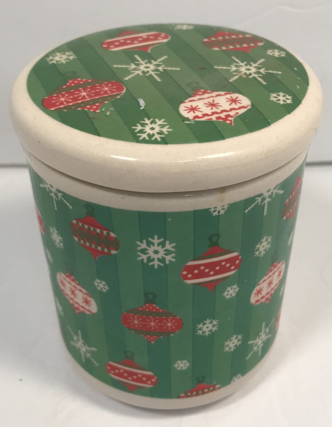 Vintage Merry Brite Stoneware Christmas Holiday Container With Lid ...