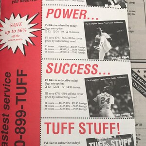 Vintage Tuff Stuff Trading Card Magazine February 1991 Featuring ...