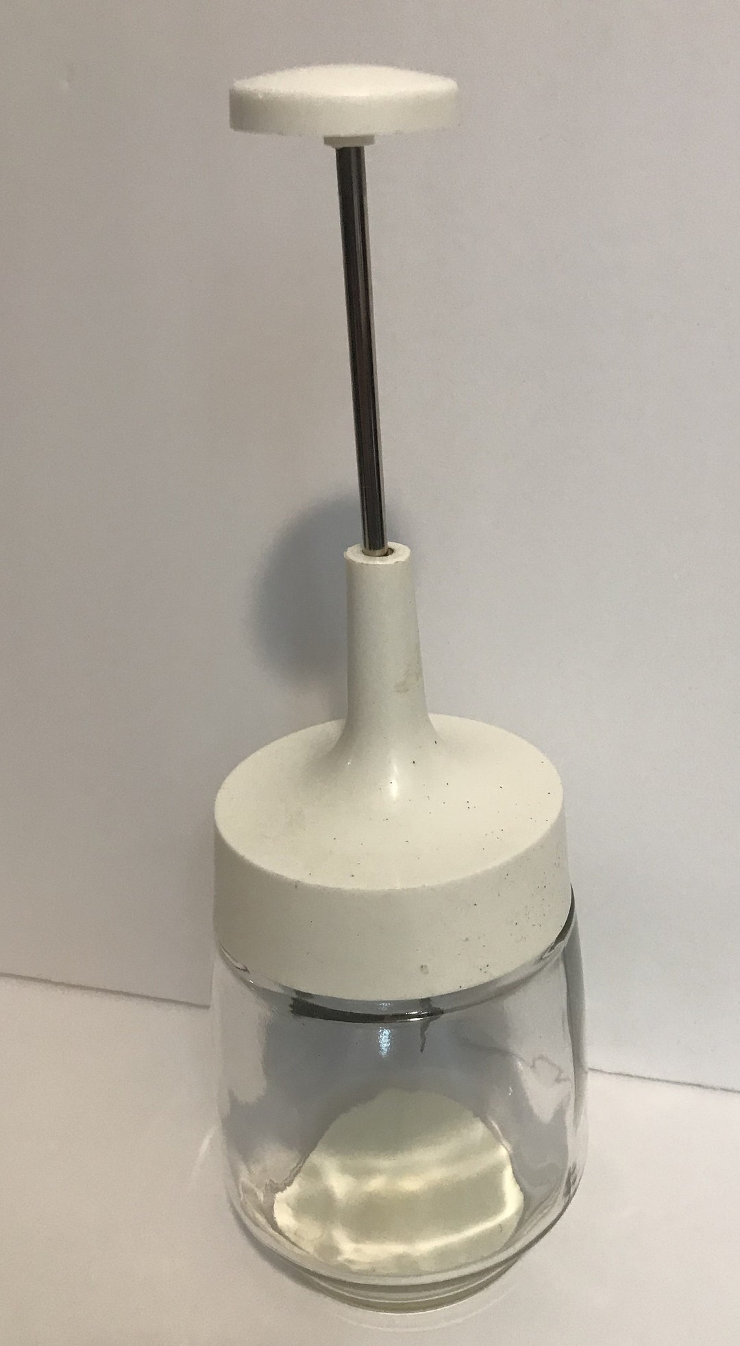 Vintage Gemco Clear Glass Stainless Steel Spring Loaded Chopper ...