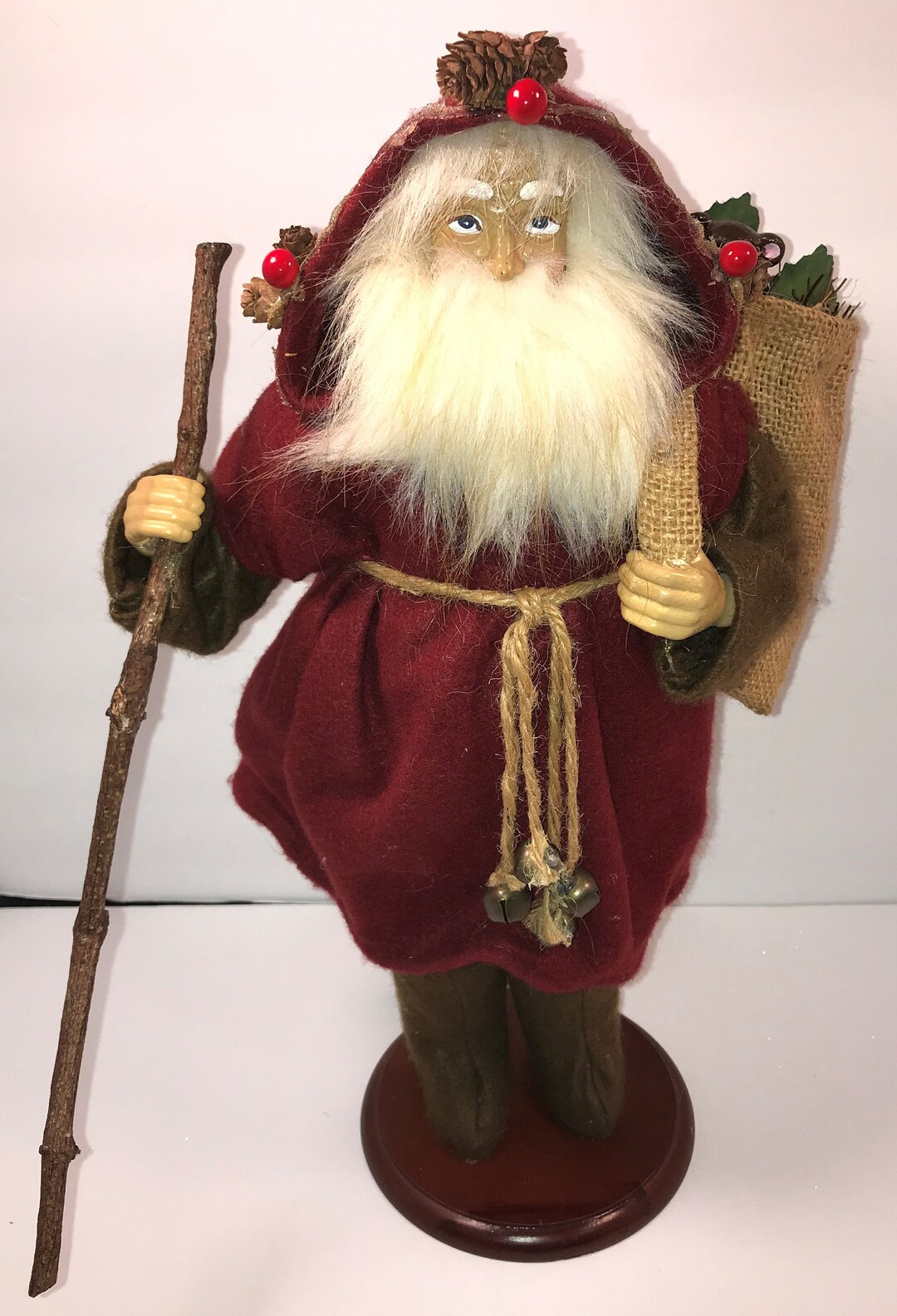 Vintage Santa Claus Traveler With Hiking Staff and Pack 1990's ...