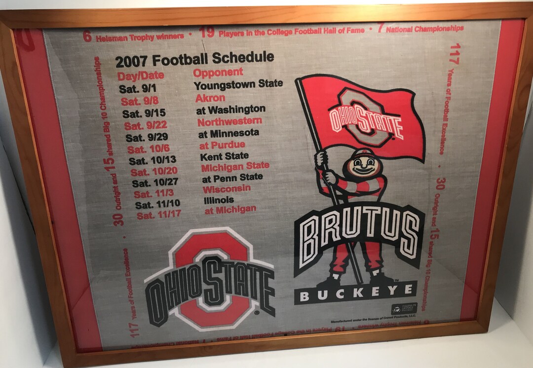Vintage Licensed Ohio State Buckeyes Football Schedule Bandana Custom ...
