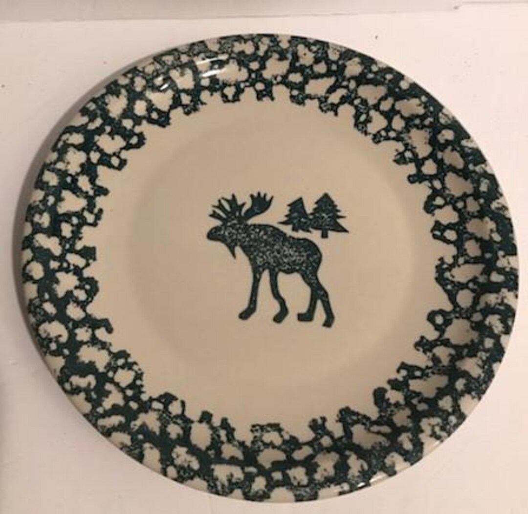 Vintage Set of 2 Folkcraft Moose Country by Tienshan Serving Dish and ...