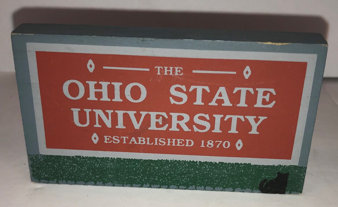 Vintage Cat's Meow Wooden Ohio State University Campus Entrance Sign ...