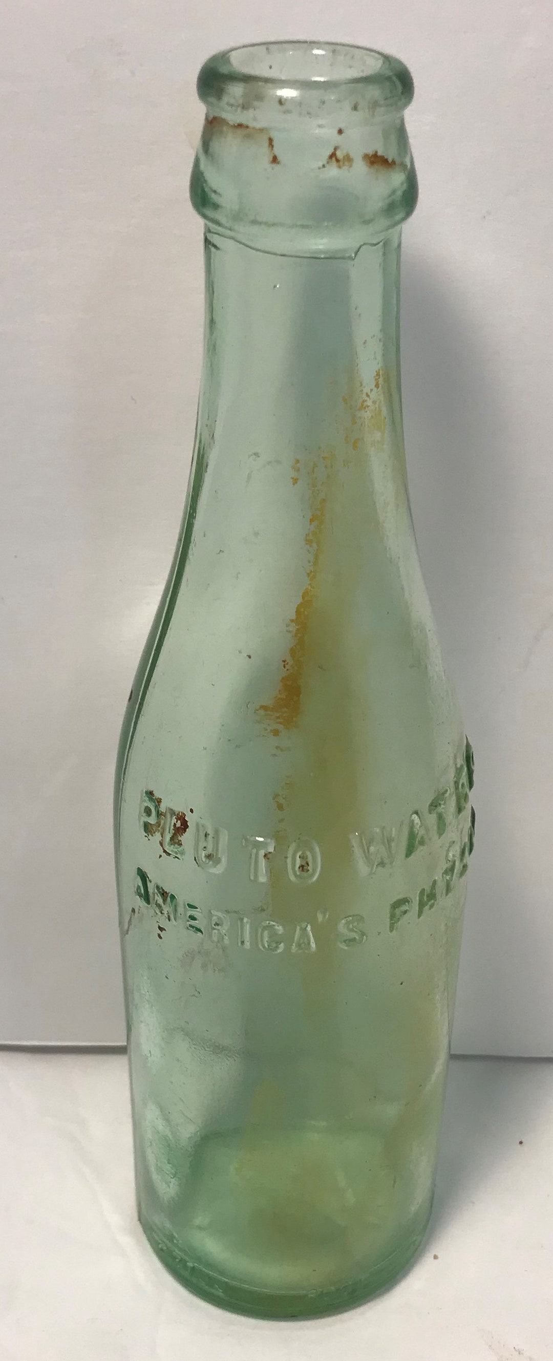 Vintage Green Glass Pluto Water Bottle America's Physic With Devil ...