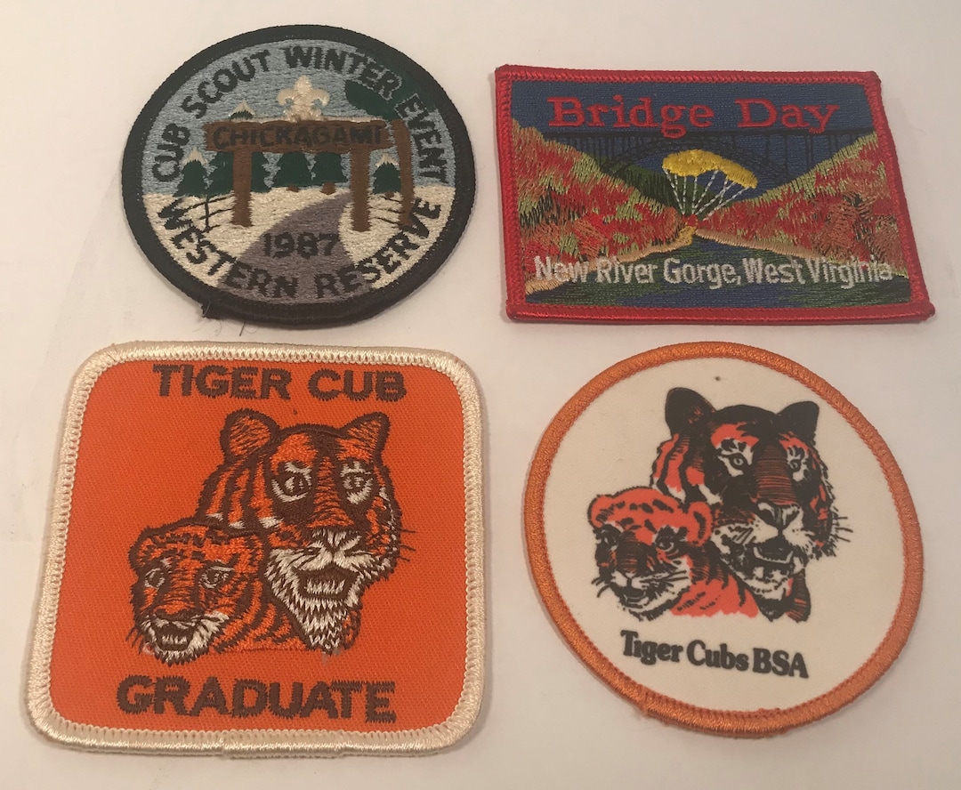 Vintage BSA Cub and Tiger Scouts Patches Set of 4 With Pin Excellent ...