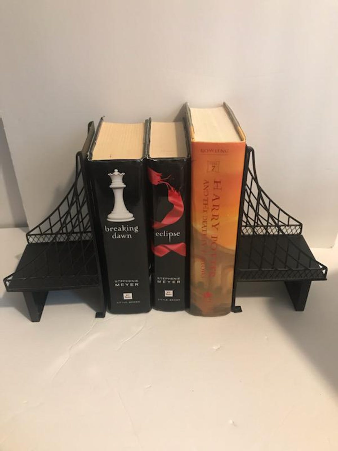 Vintage Metal Black Architectural Suspension Bridge Bookends Excellent ...