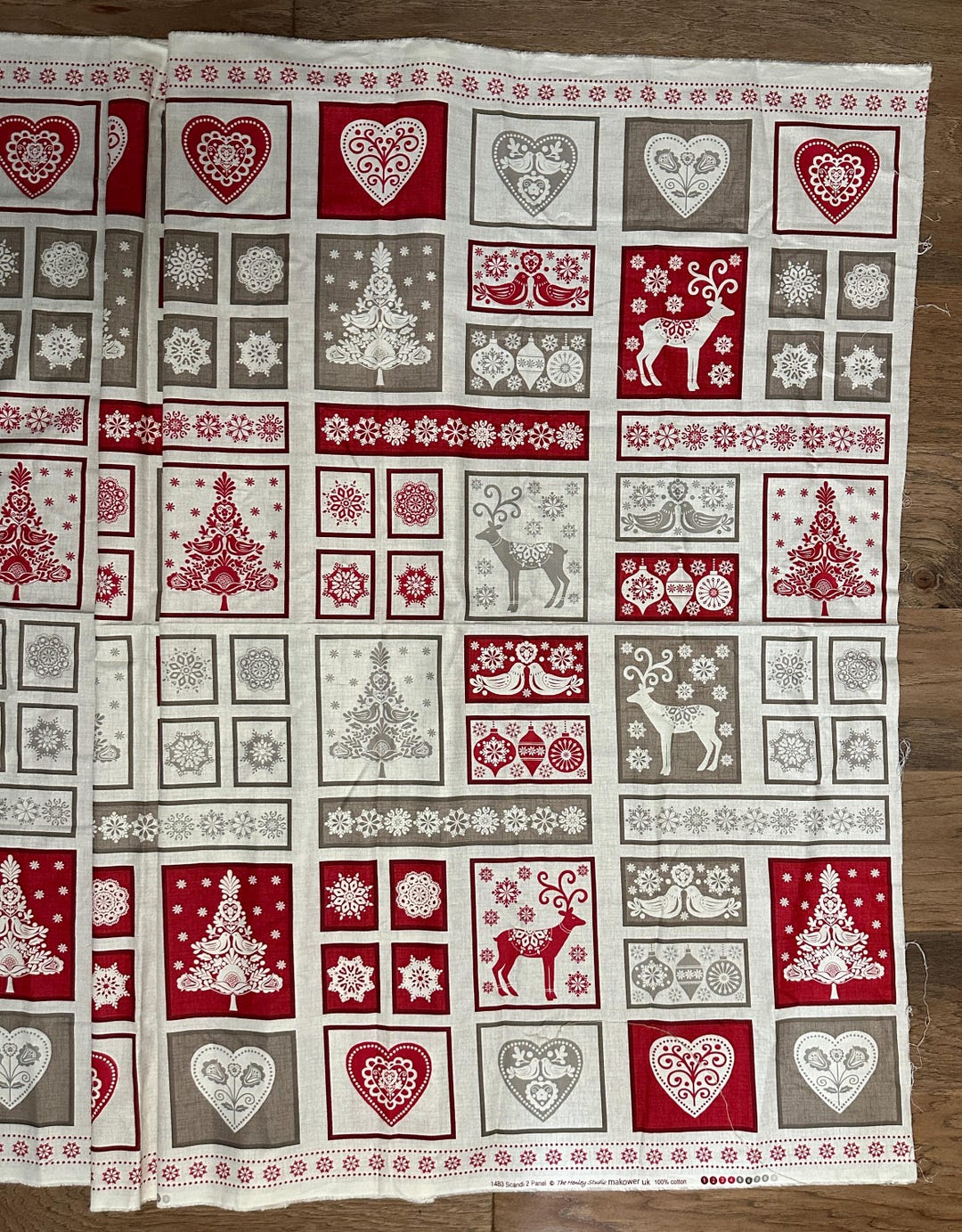 Makower Uk Scandi 2 Panel Fabric Christmas Plus More Fabric... 3 Yards ...