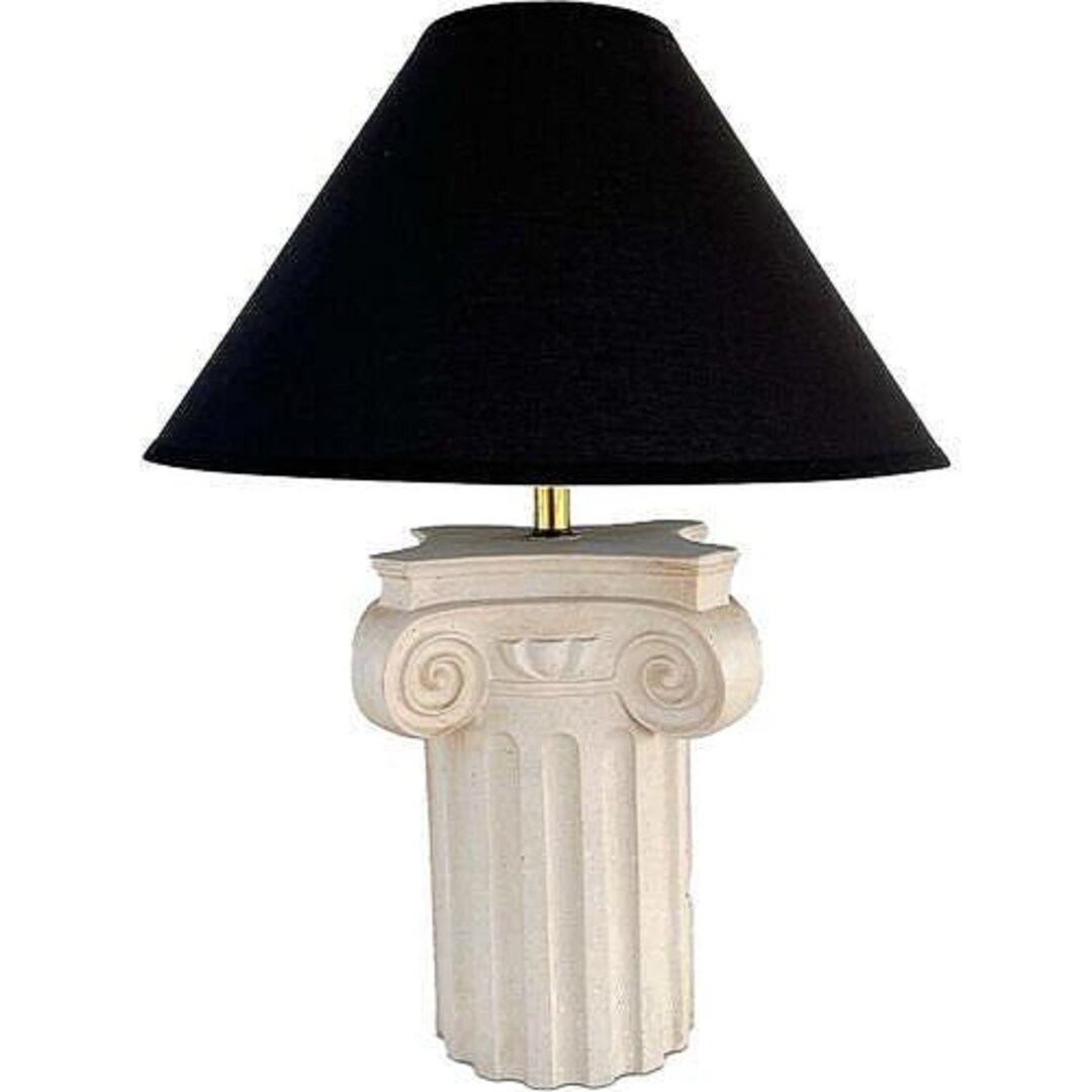 1970s Plaster Column Lamp & Shade - Etsy
