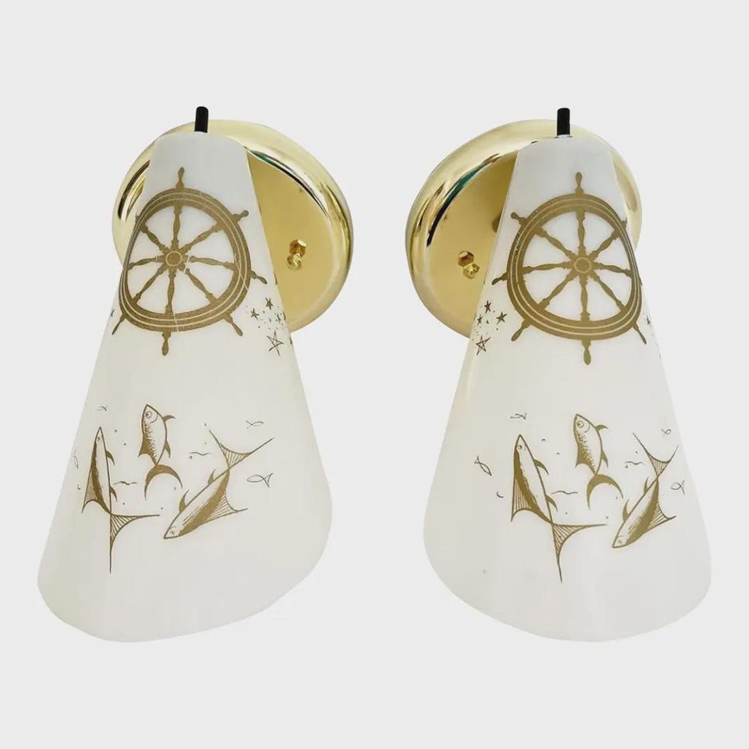 Nautical Cone Sconces - Pair - Etsy