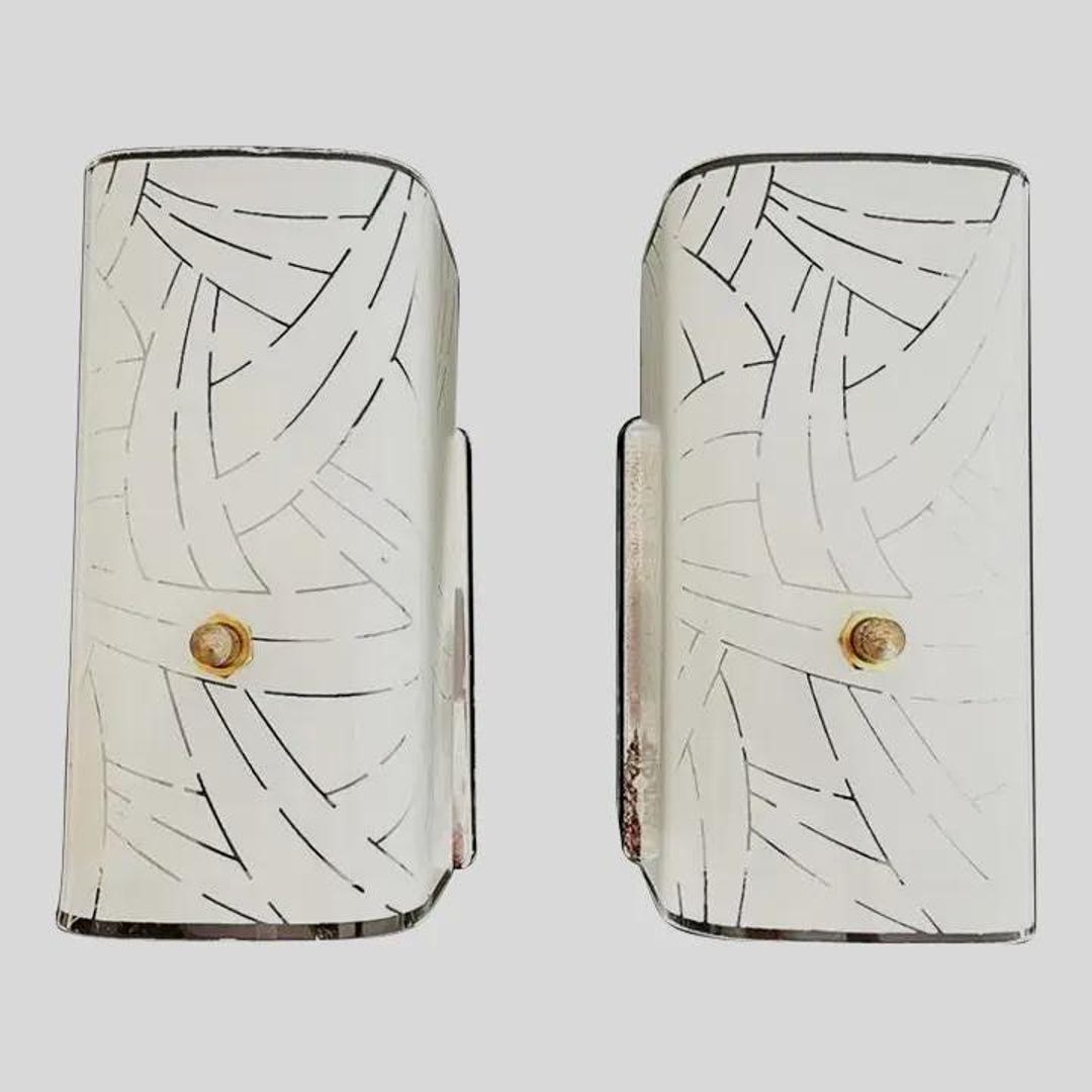 Modern Glass Sconces by Progress - Pair - Etsy