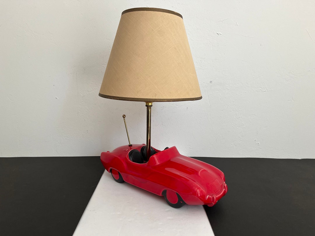 1960s Red Car Lamp & Shade - Etsy