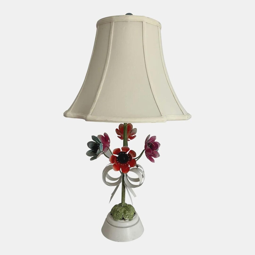 1950s Italian Floral Bouquet Lamp & Shade - Etsy