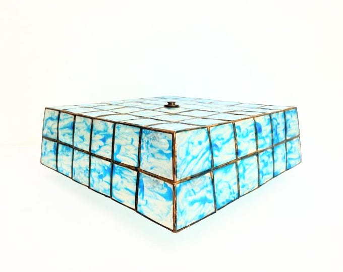 Blue Capiz Shell Flush Light, C1960 - Etsy
