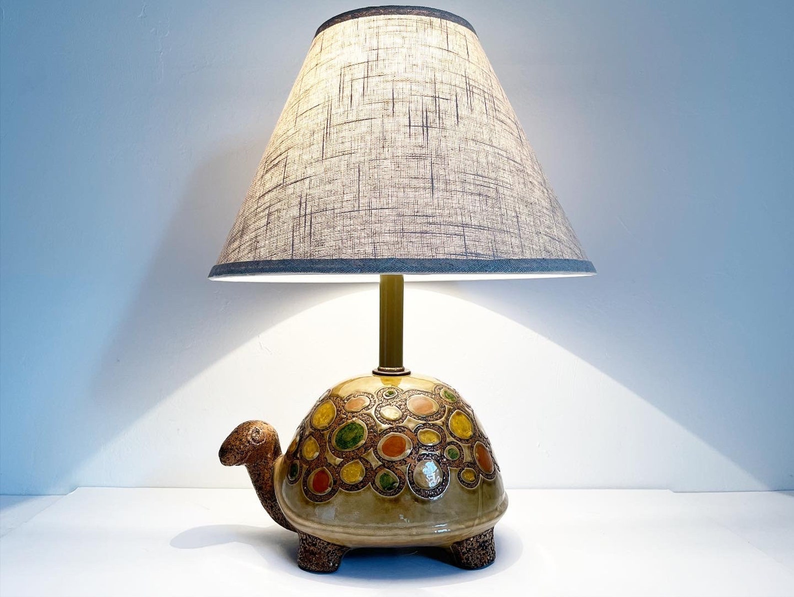 1960s Italian Turtle Lamp & Shade - Etsy
