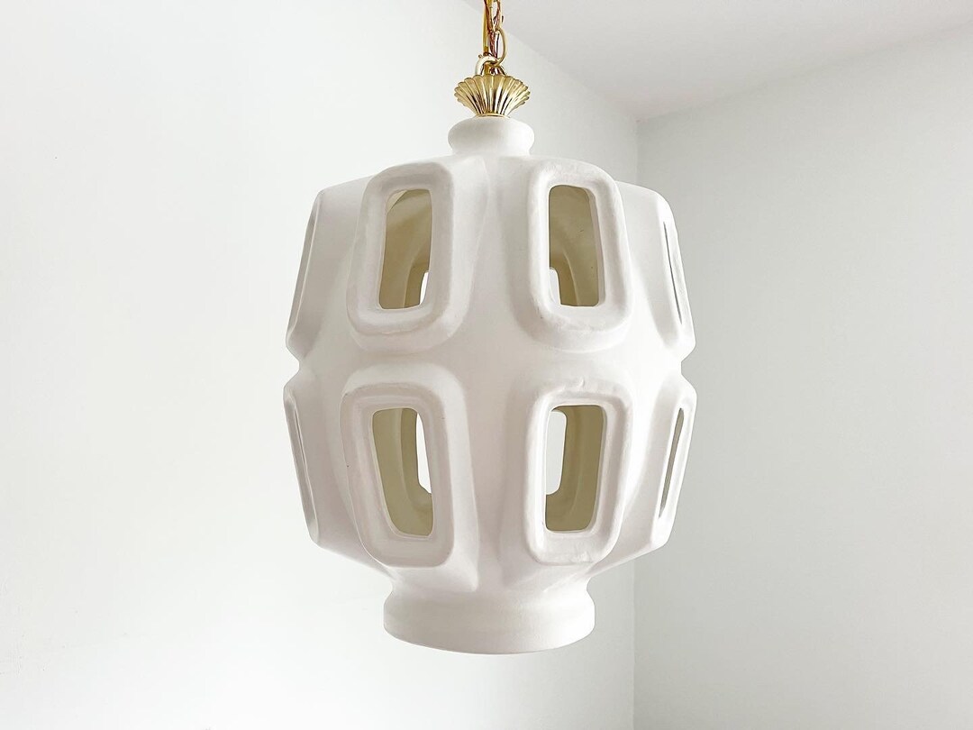 Modern Plaster Pendant Light - Etsy