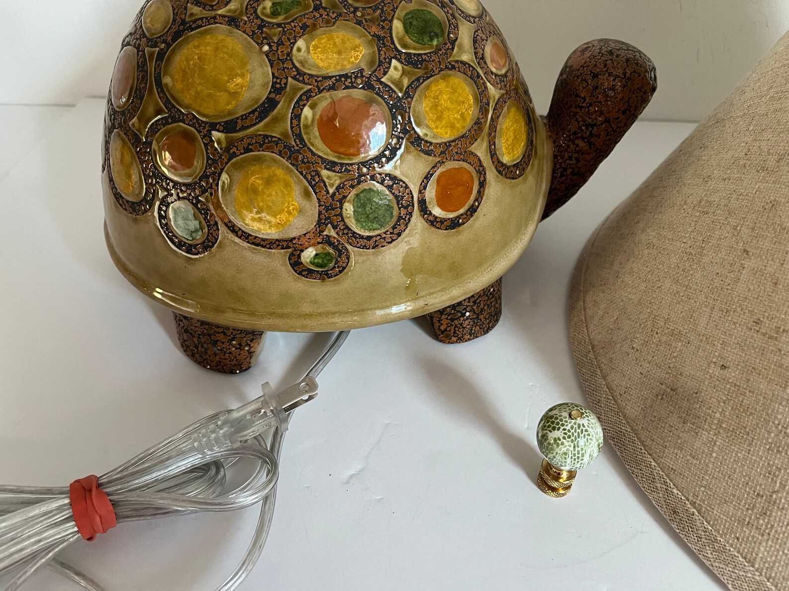1960s Italian Turtle Lamp & Shade - Etsy