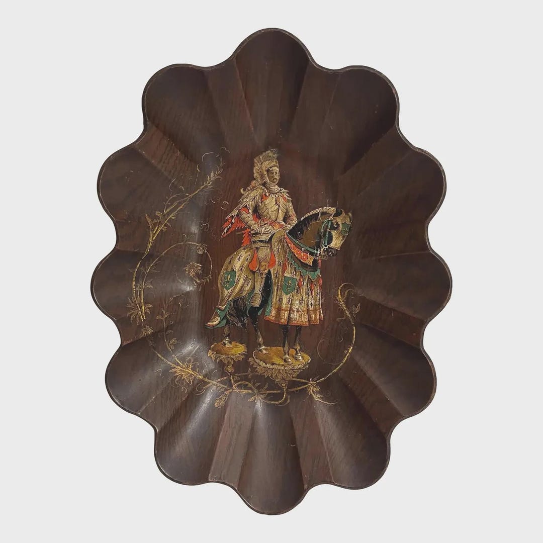 Antique French Knight Papier Mache' Bowl - Etsy