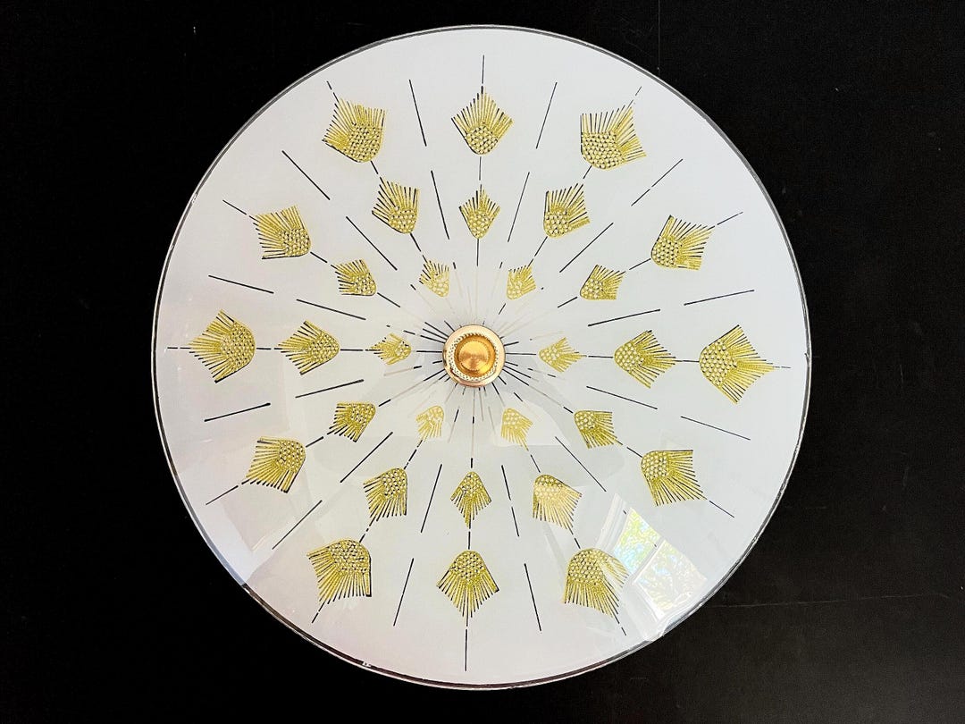 Modern Sunburst Flush Light, C1950 - Etsy