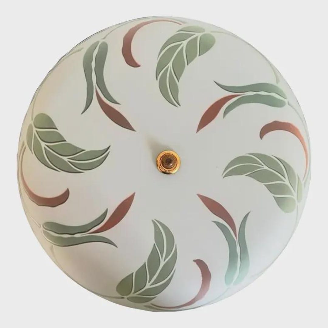 1940s Leafy Glass Ceiling Light - Etsy