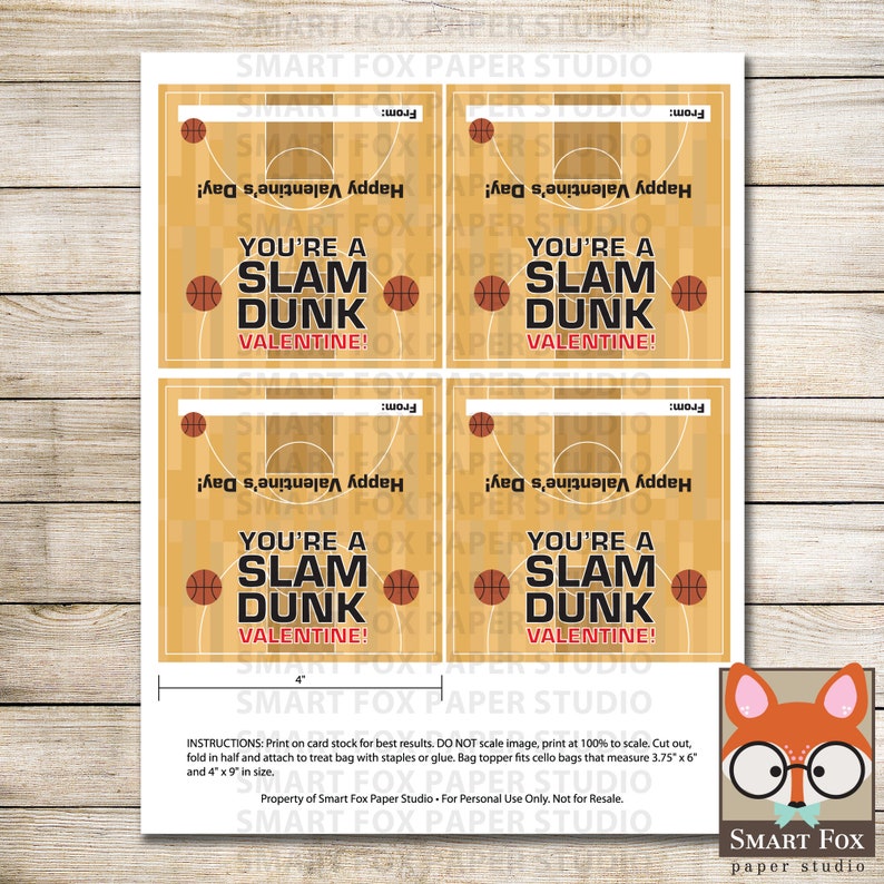 Basketball Bag Topper Instant Download Valentine's Day - Etsy