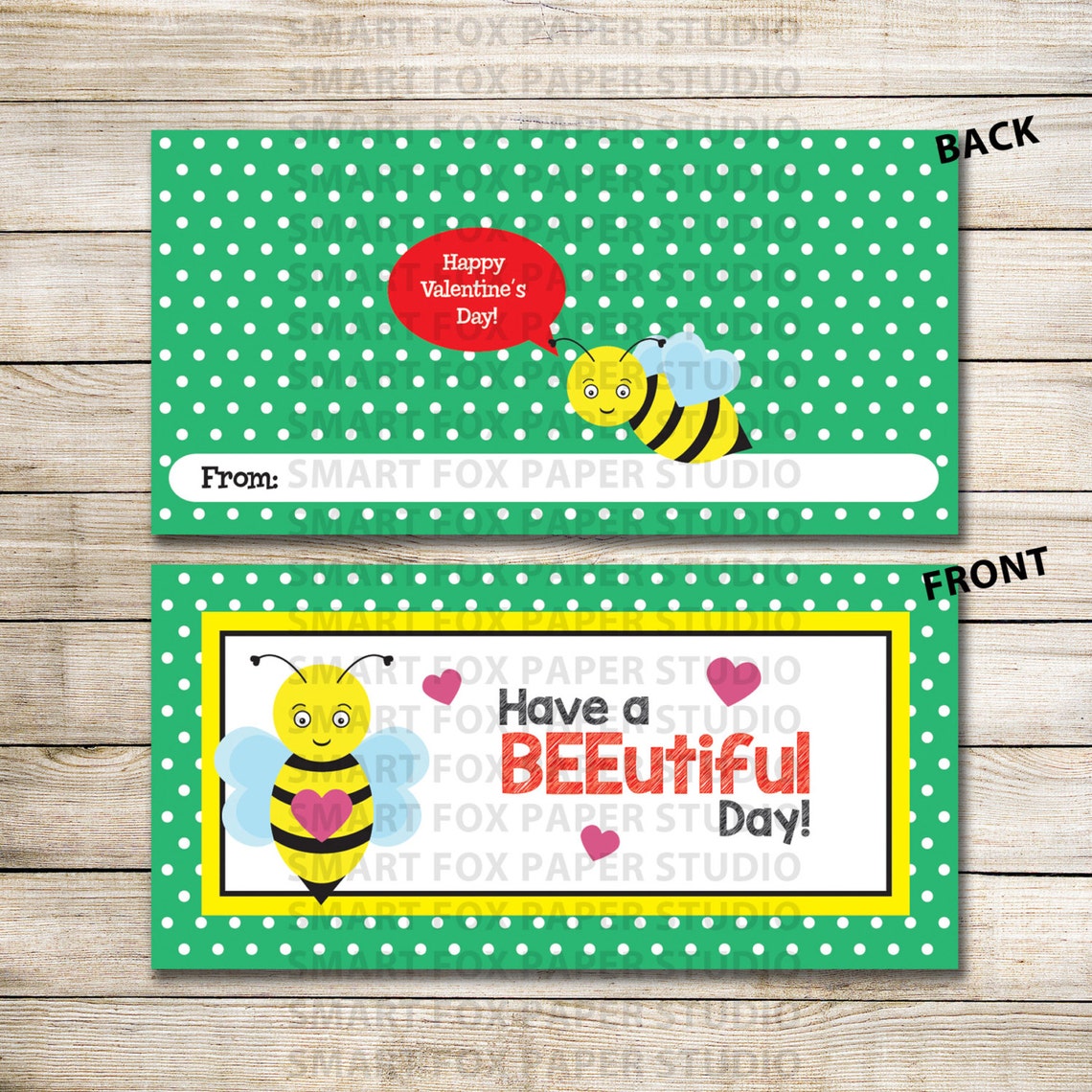Bee Valentine Bag Topper Instant Download Valentine's - Etsy