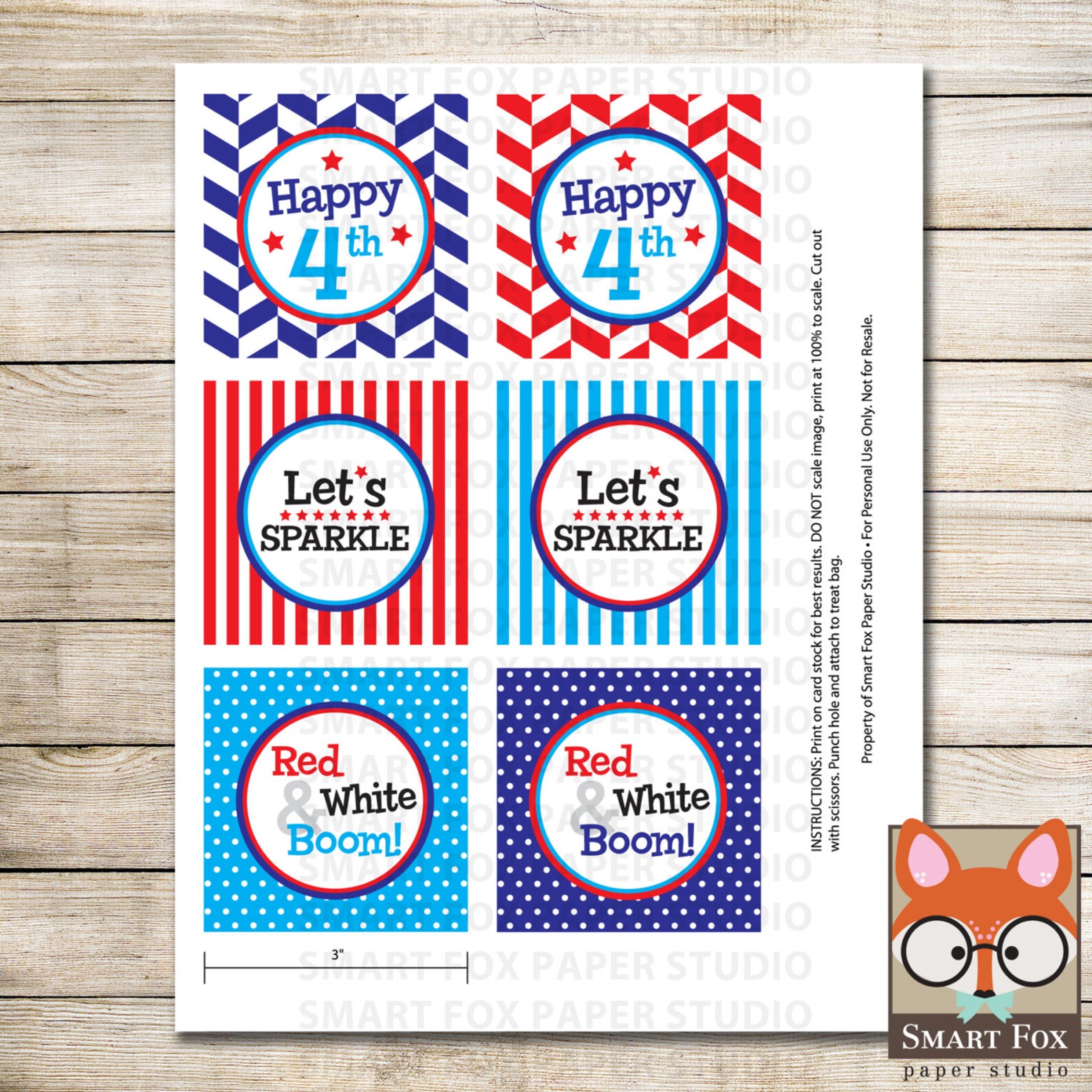 4th of July Gift Tags Instant Download 4th of July Labels - Etsy