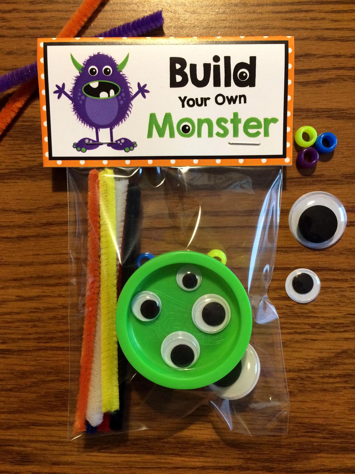 Build Your Own Monster Bag Topper, Halloween Bag Topper, Digital ...