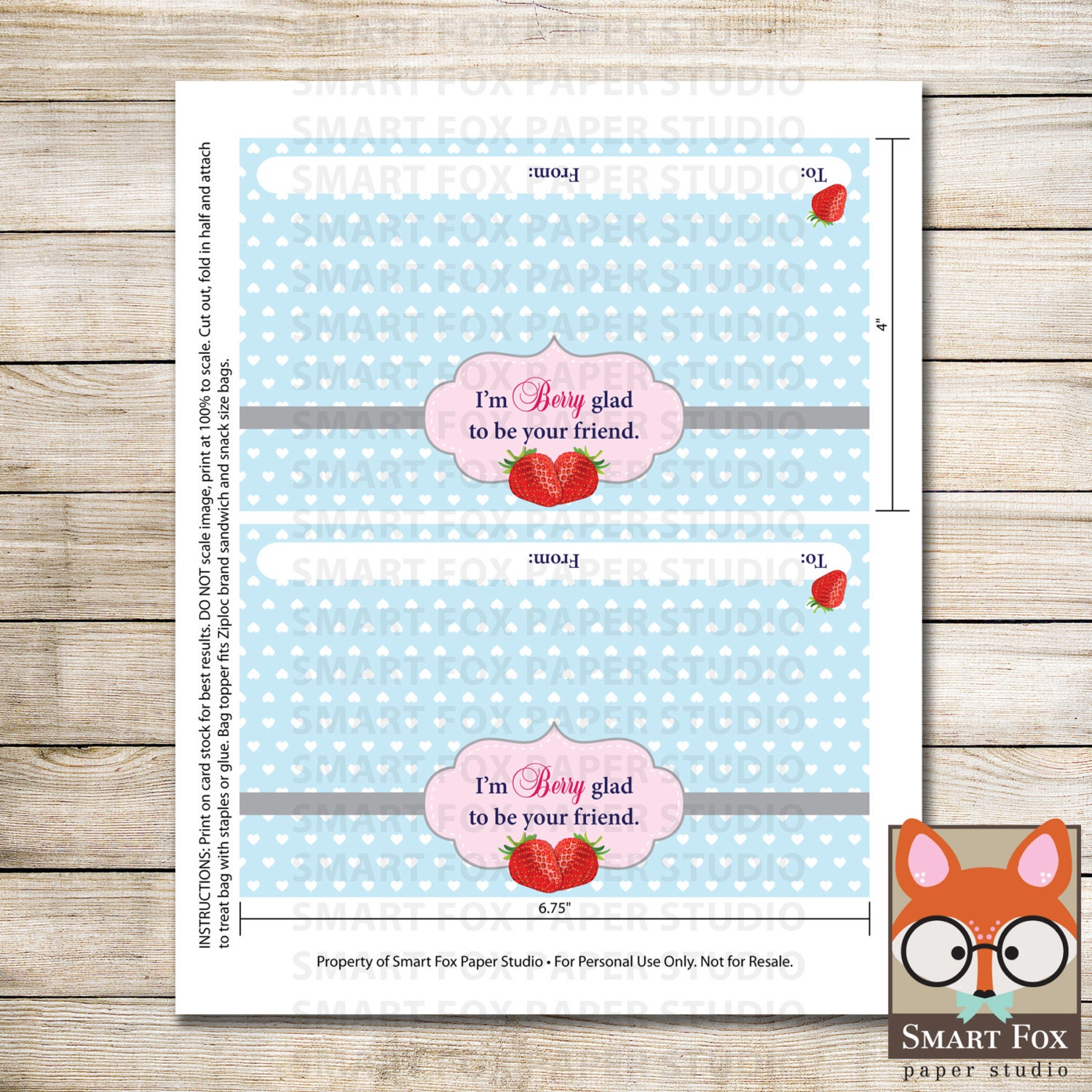 Valentine Bag Topper Instant Download Valentine's Day - Etsy