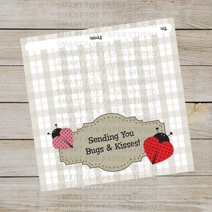 Bugs and Kisses Bag Topper - Instant Download - Valentine's Day Digital ...
