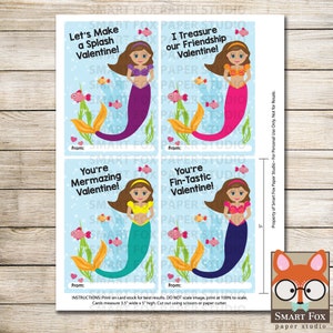 Mermaid Valentine - Instant Download - Valentine's Day Digital ...