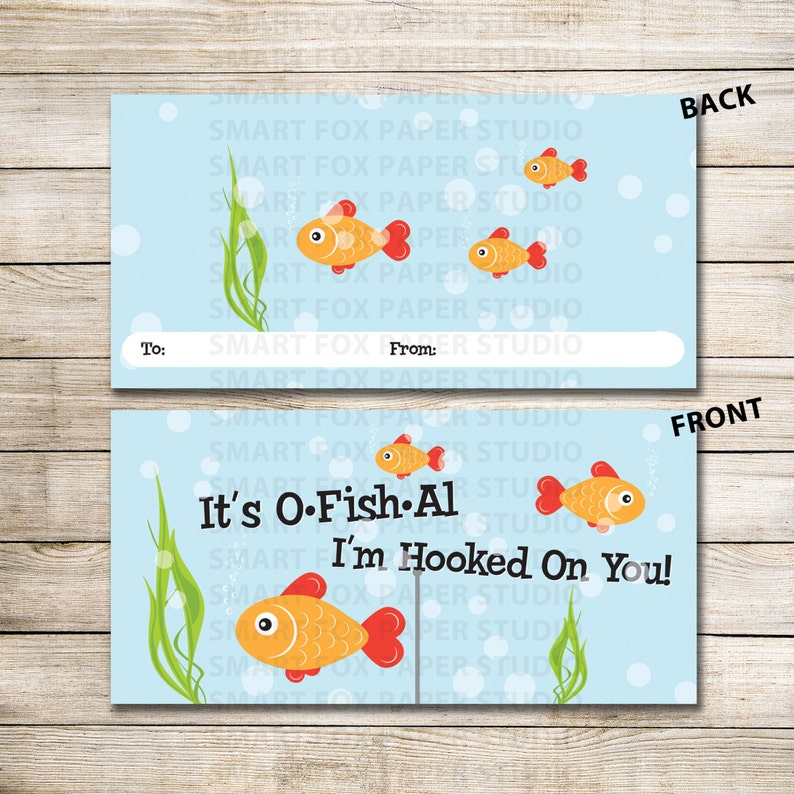 Orange Fish Bowl Valentine Bag Topper Instant Download | Etsy