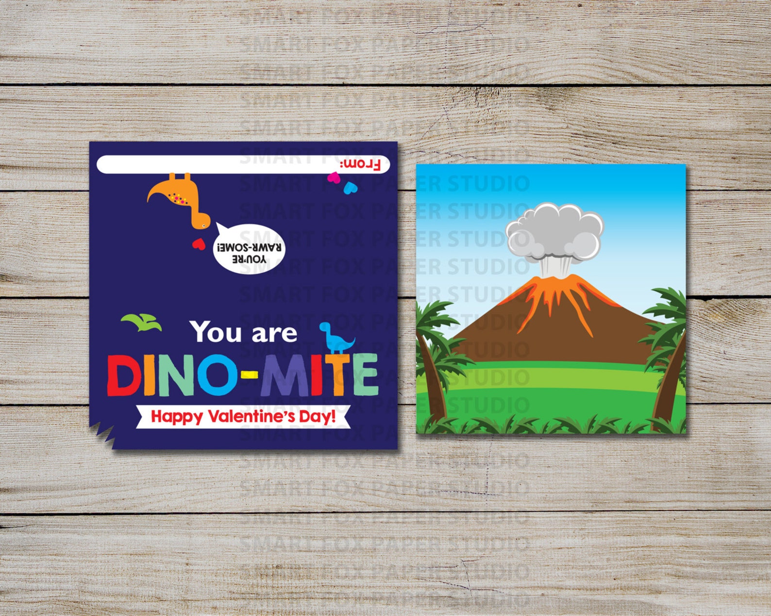 Dinosaur Bag Topper - Instant Download - Valentine's Day Digital ...