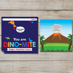 Dinosaur Bag Topper - Instant Download - Valentine's Day Digital ...