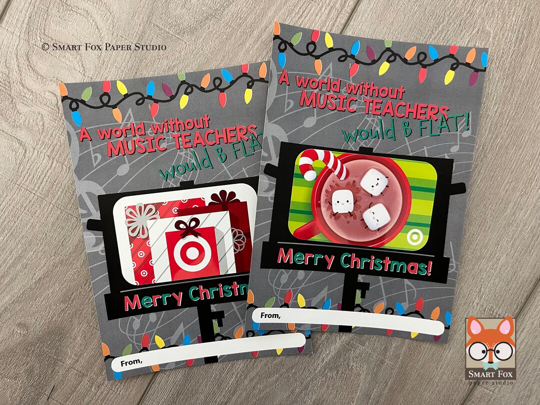 Band Teacher Gift Card Holder, Instant Download, Christmas Gift Card ...