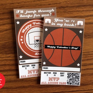 Basketball Valentines - Instant Download - Valentine's Day Digital ...