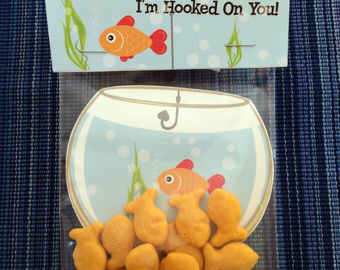 Orange Fish Bowl Valentine Bag Topper - Instant Download - Valentine's ...