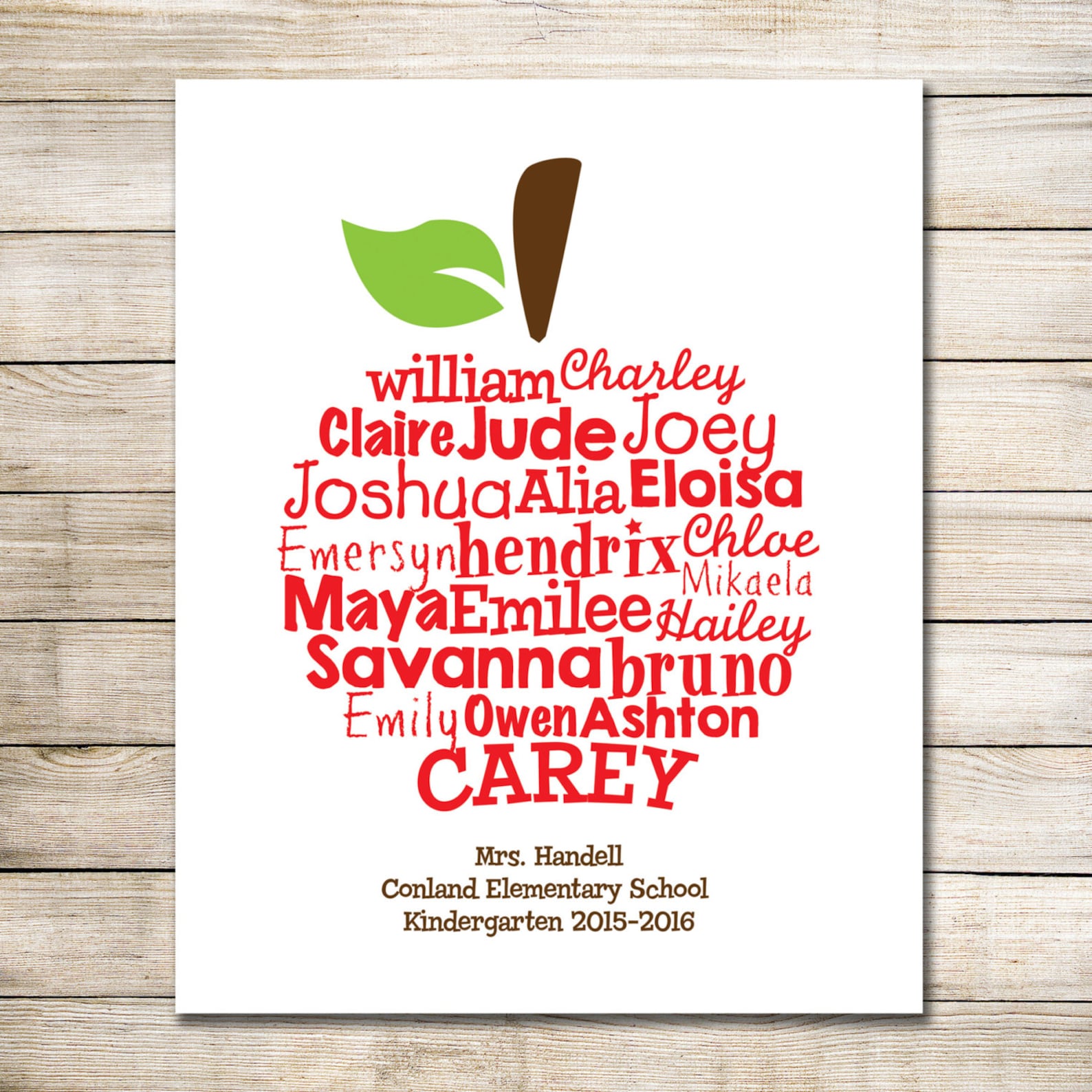 Apple Teacher Gift Digital Apple Teacher Print - Etsy