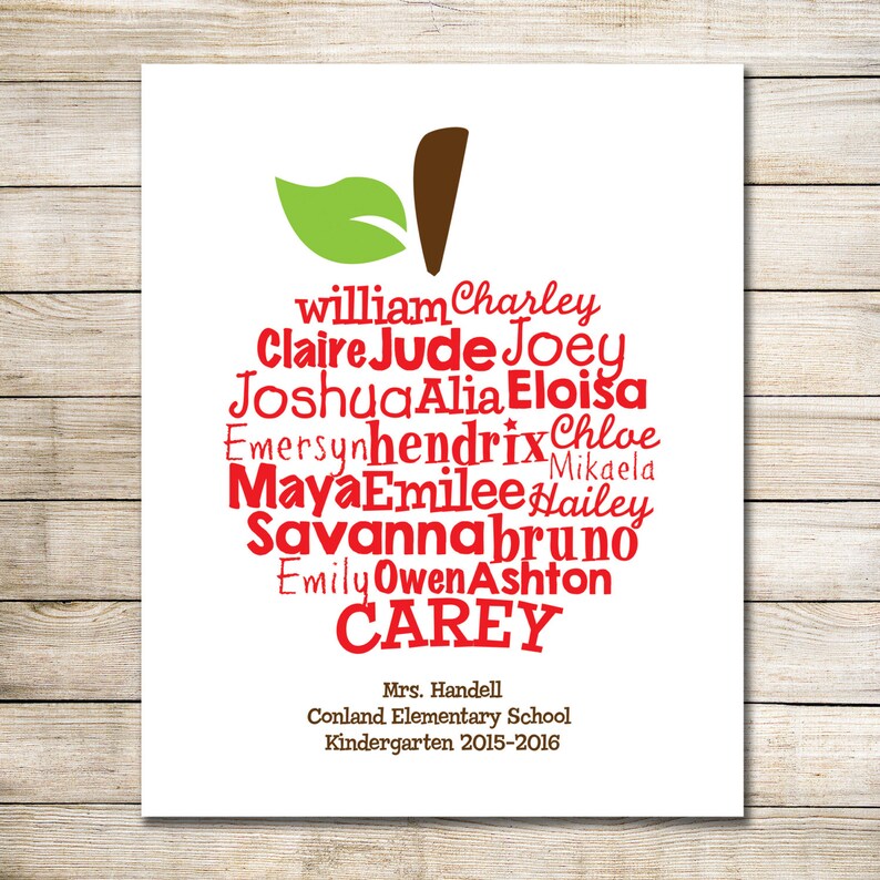 Apple Teacher Gift Digital Apple Teacher Print - Etsy
